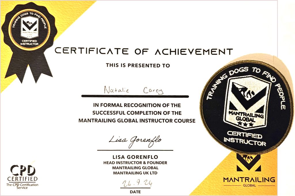 Mantrailing Training | Natalie Carey